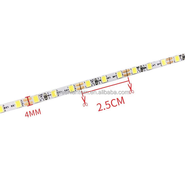 4mm Ultra Thin Narrow PCB 12V SMD 2835 LED Strip Light 120LEDs/M White ...