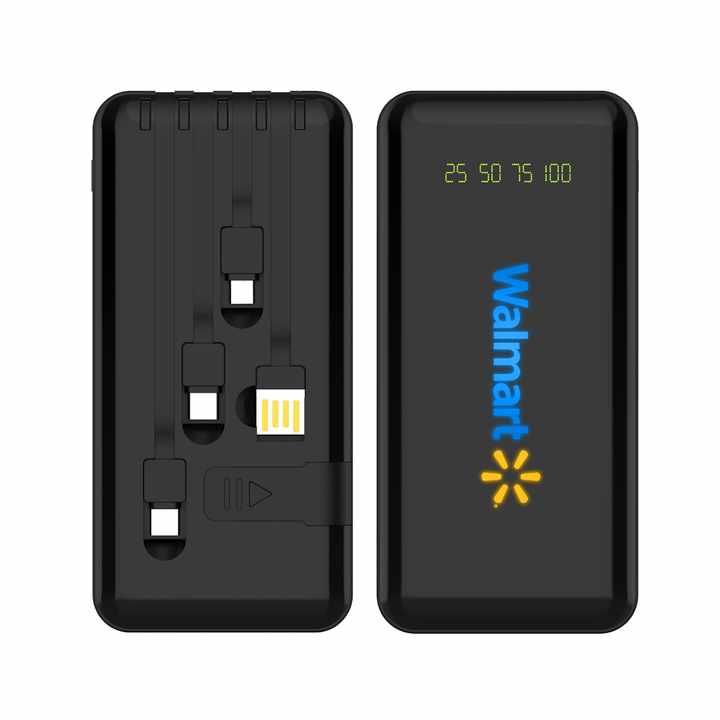 Custom Light-up Logo Power Bank - 10000mah Portable Charger