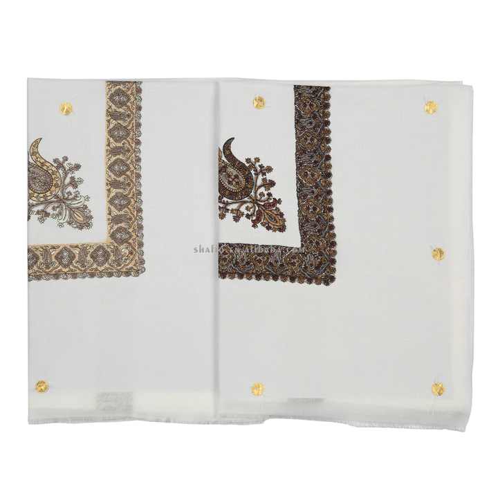 White Muslim Embroidery Ghutra Pashmina Shemagh Omani Prayer Keffiyeh ...