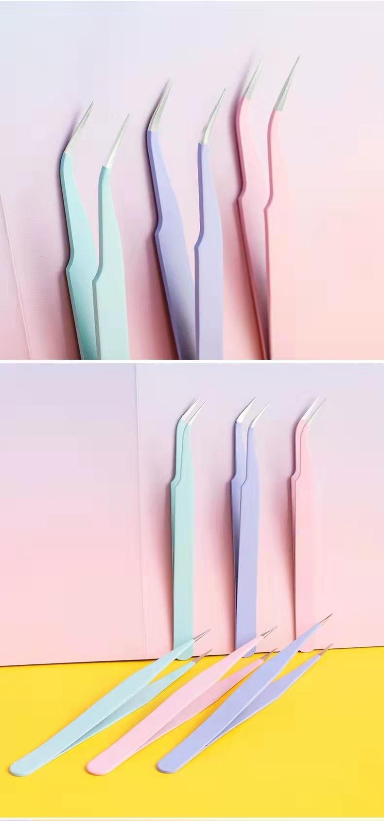 Cute cartoon hand account tweezers macaron colored paper tape sticker ...