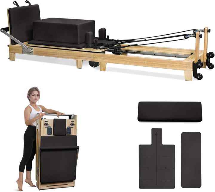 Oak Wood Expandable Legs Folding Bed Home Pilates Reformer Machine ...