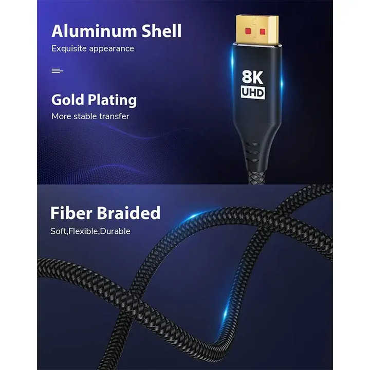 8K UHD DisplayPort to DisplayPort Cable DP to DP ABS Shell 1.4V 4K PVC ...