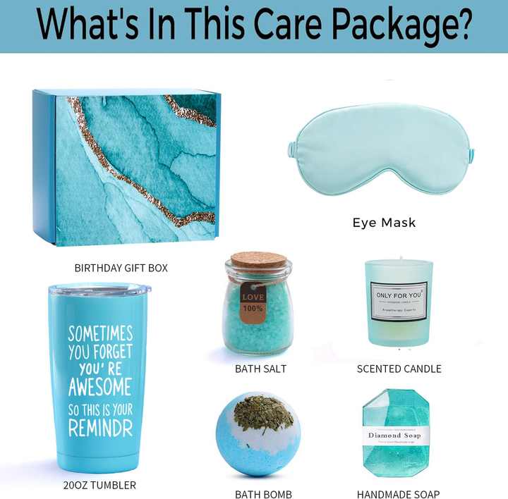 Lunaire Custom Blue Birthday Gifts 7pcs Unique Gifts Relaxing Spa Gift ...