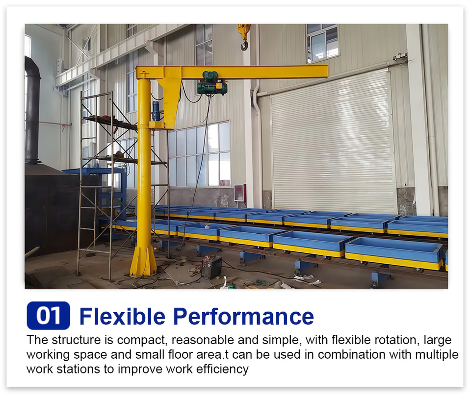 High Precision Portable Mobile Jib Crane Custom Floor Mounted Pillar ...