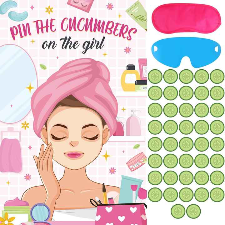 Kids Spa Party Games Posters Blindfold Stickers for Girls' Birthday or ...