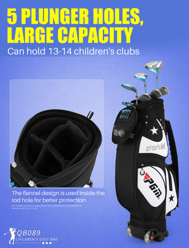 PGM QB089 custom funny pink golf bag waterproof yellow luxury travel ...