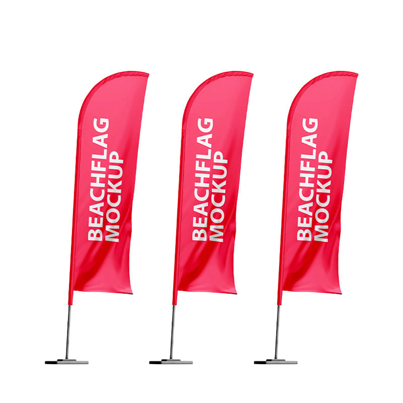 Outdoor Advertising with L Shape Flag Pole Double Sided Printing