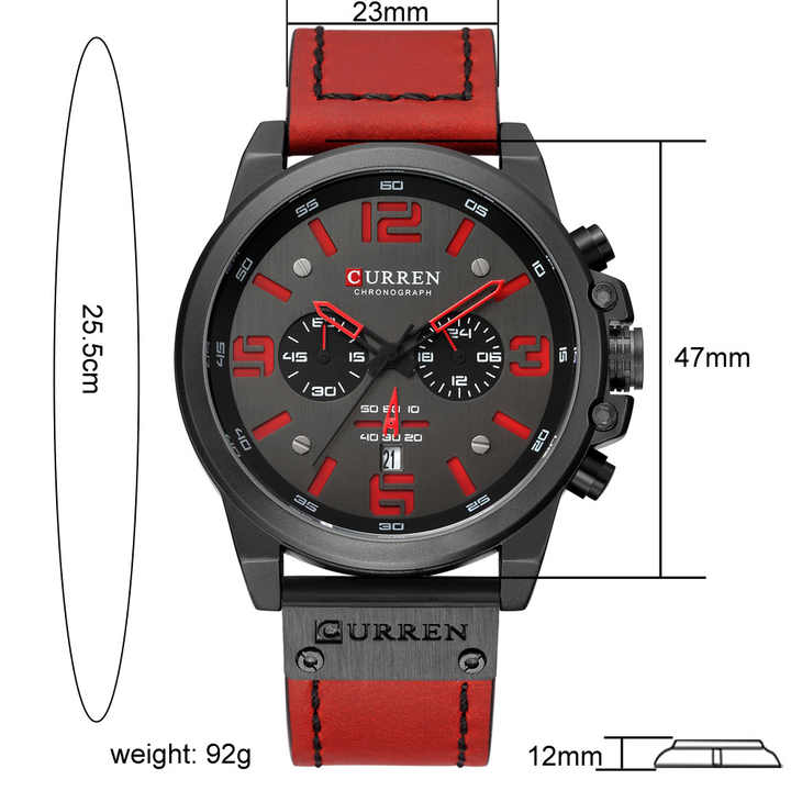 Curren 8314 Men's Custom Sports Watch Fashionable Multi-Function ...
