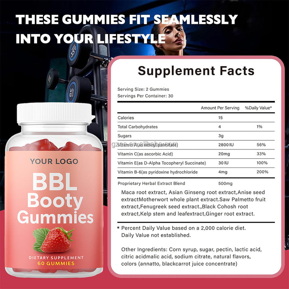 Natural BBL Gummies Supplement with Herbal Blend and Vitamins OEM ...