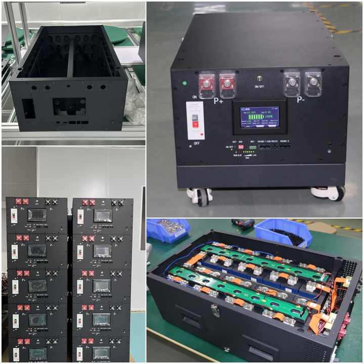 YIXIANG Grey and Black Stacked Lithium Iron Phosphate Battery Box 48v ...