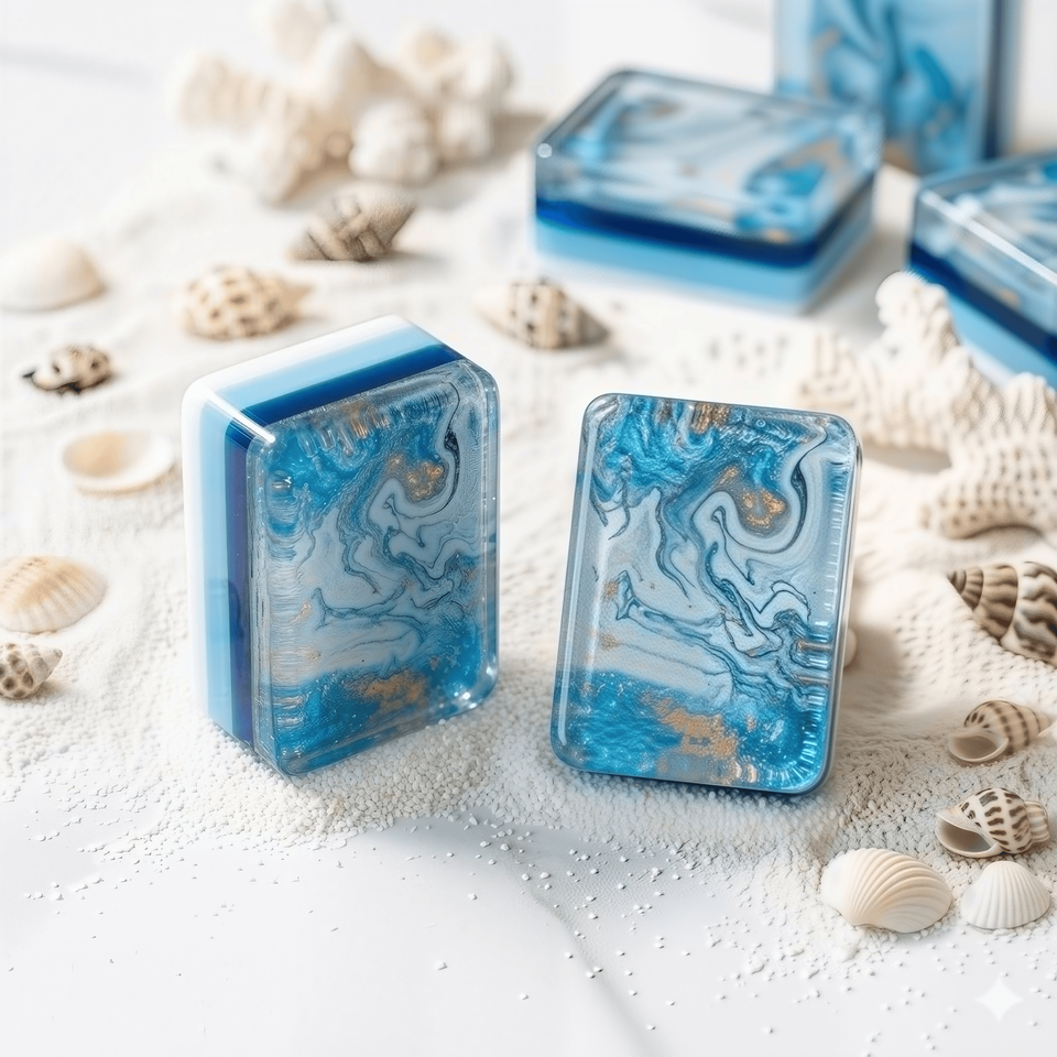 Luxury Ocean Mermaid Acrylic 4-layered Engraved 160 Mahjong Set Tile ...