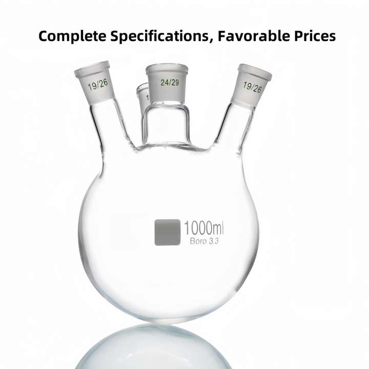 Lab 1 2 3 5 10 20L Glass Round Bottom 4 Four Neck Boiling Flask With 3 ...