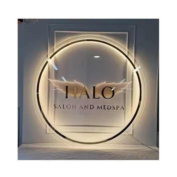 Acrylic Custom Logo Sign LED Logo Wall Shop Signage Office Decor Beauty ...