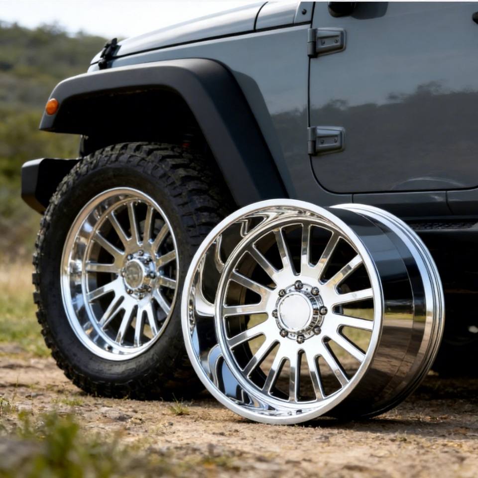 Polished Deep-Lip KG1 Victor Chrome-Plated Forged Mesh Design Wheels 20 ...