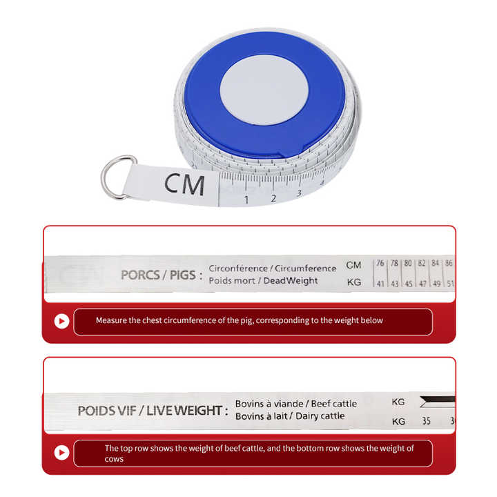 Livestock Cow Weighing Tape - Accurate Animal Weight Measure
