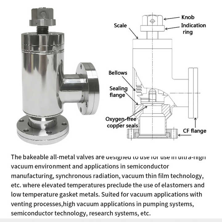High Temperature Resistant Vacuum Valve - CF 16/35/63
