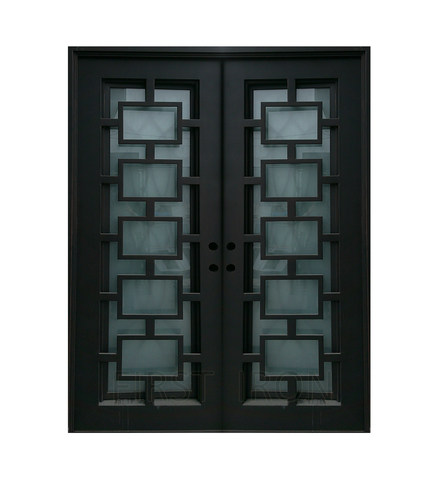 Elegant Modern Laser Cut Design Rectangle Single Iron Doors