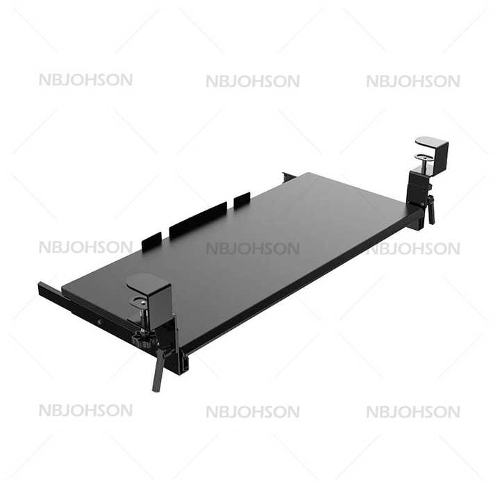 Under Desk Adjustable Rail Sliding Clamp-On Computer Keyboard Tray ...