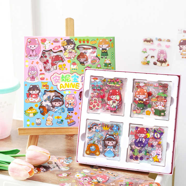 Cartoon Sticker Gift Box Stickers Personalization Children's Decorative ...