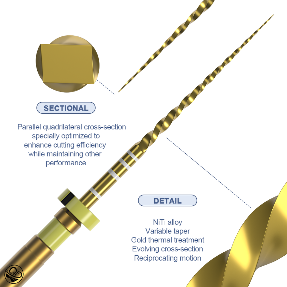 AI-WG Gold Dental Root Canel Files Heat Activated NiTi Alloy WG System ...