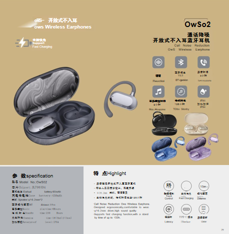 OWS TWS True Wireless In-Ear Earbuds LED Battery Display Chipset ANC ...