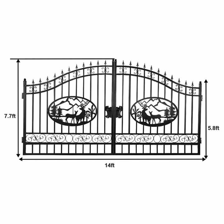 Entrance Gates Modern Steel Door /14ft Tree Wrought Iron Gate /Steel ...