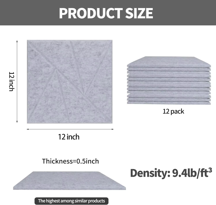 Self-Adhesive Decorative Felt Wall Panel Acoustic Soundproof Absorbing ...