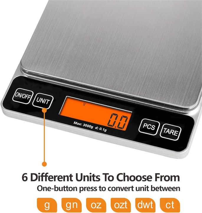 USB Powered Food Gram Scales with Two Weighing Trays Digital Kitchen ...