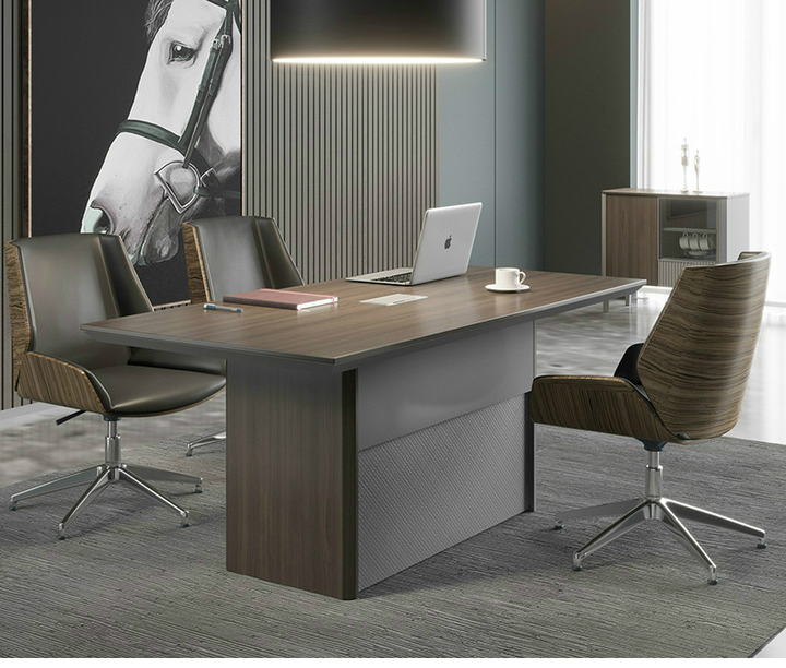 Small Conference Desk 4 6 Person E0 Grade MDF Board Veneer Conference ...