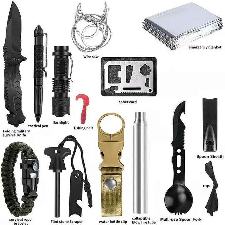 outdoor waterproof box survival kit emergency tool for hiking tactical ...