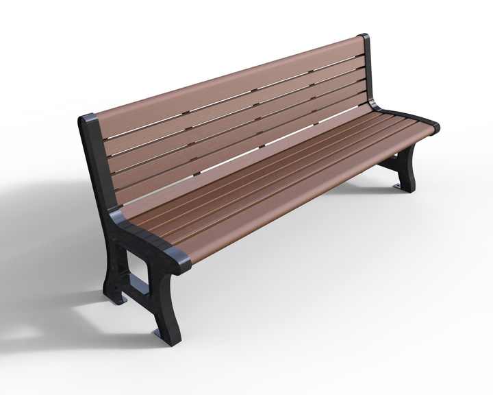Outdoor composite wooden long bench public park bench seat 3 seaters ...