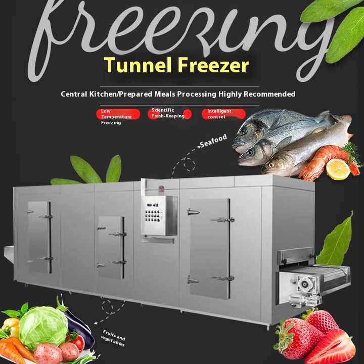 Crayfish Tail Tunnel Quick Freezer Prawn Quick Freezing Equipment ...