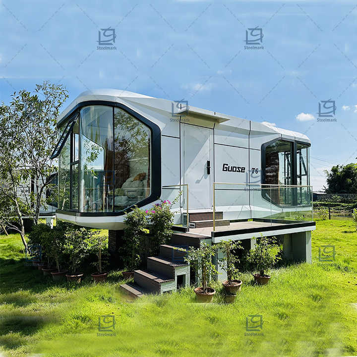 Luxury Camping Space Capsule Prefab Cabin Glass Moving House Modern ...