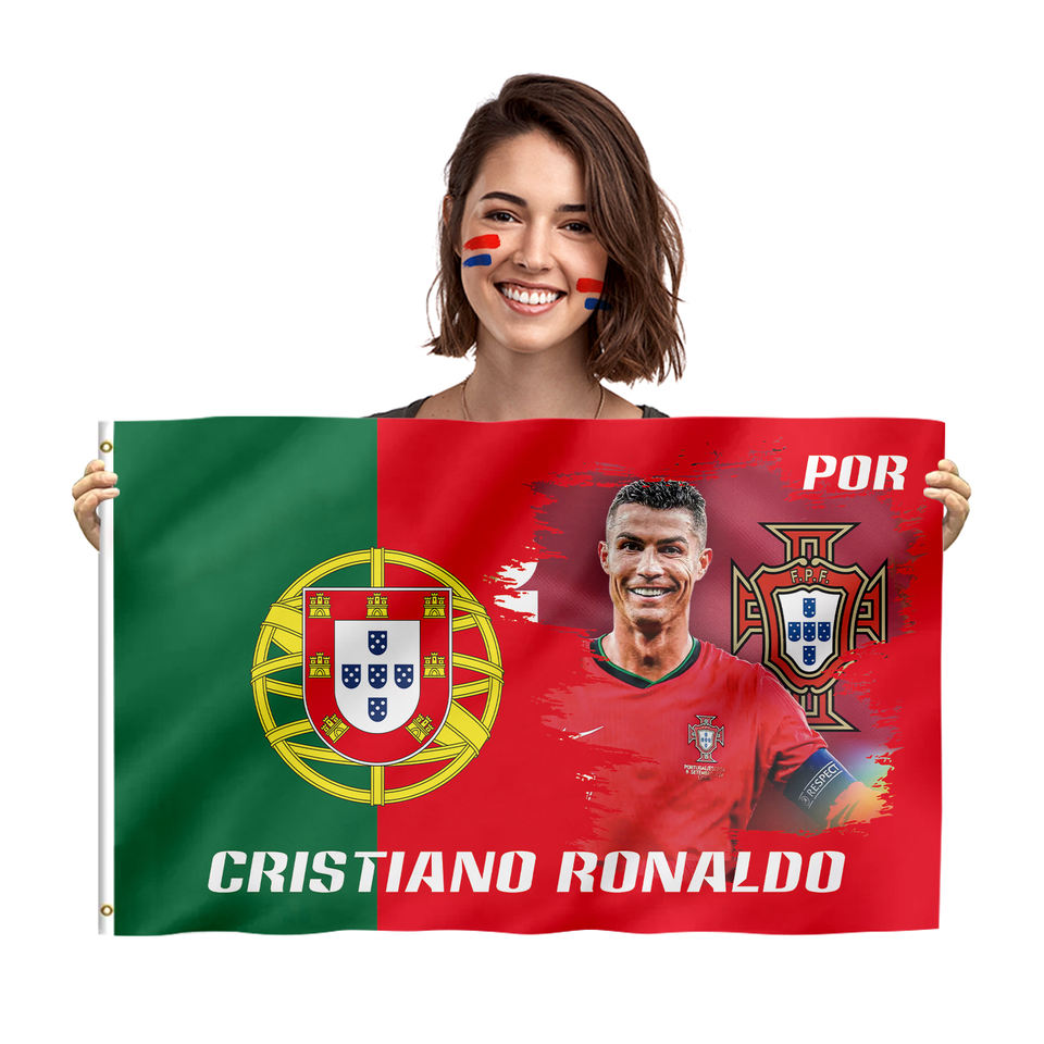 2026 Portugal Fans Flag Football Cristiano Ronaldo Flag 3*5ft 100% ...