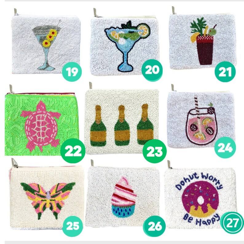 Preppy Coin Purse Beaded Bag Custom Purse Beaded Wallet Cute Valentines ...