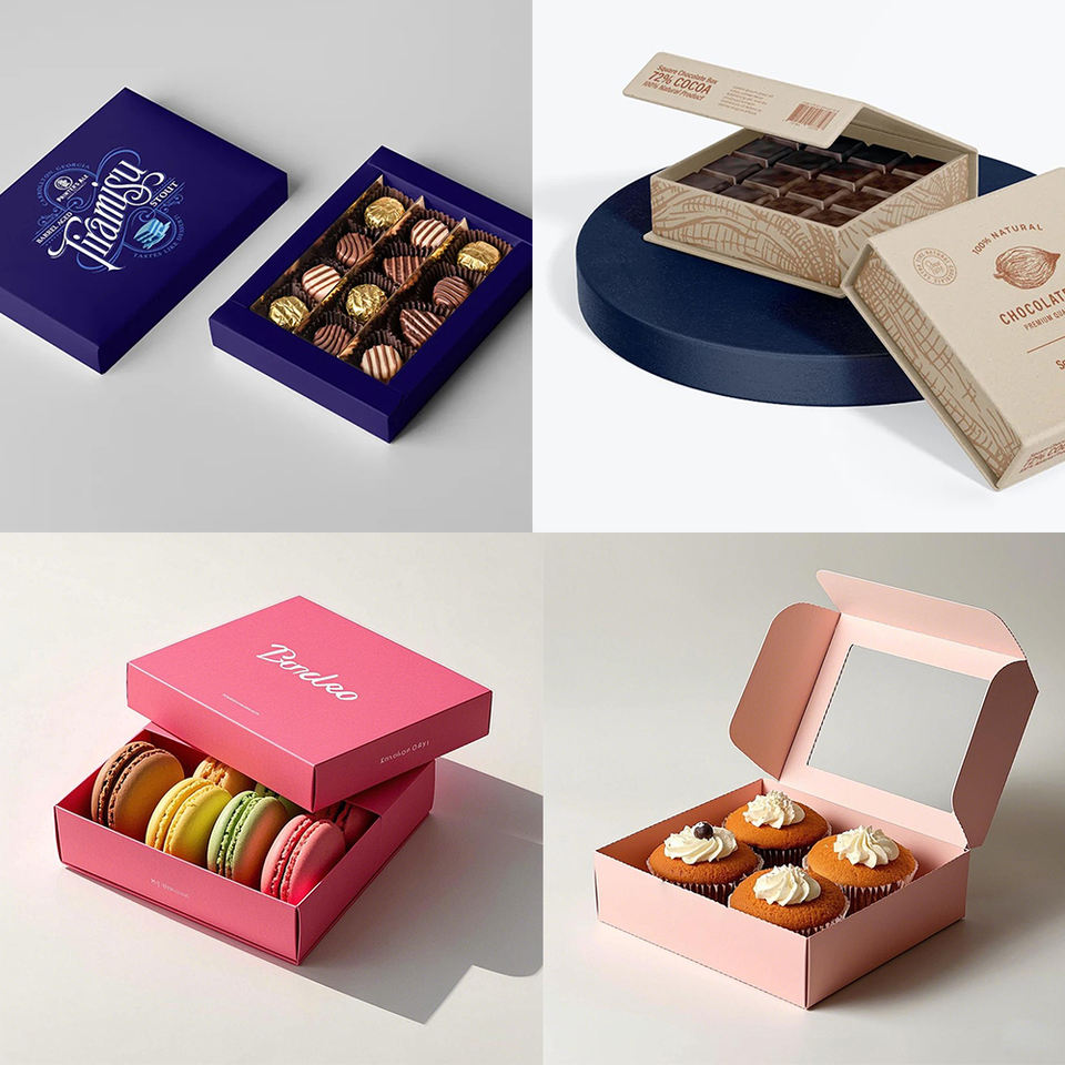 Custom Design Food Grade Paper Box Cake Food Cookie White Cardboard Box ...