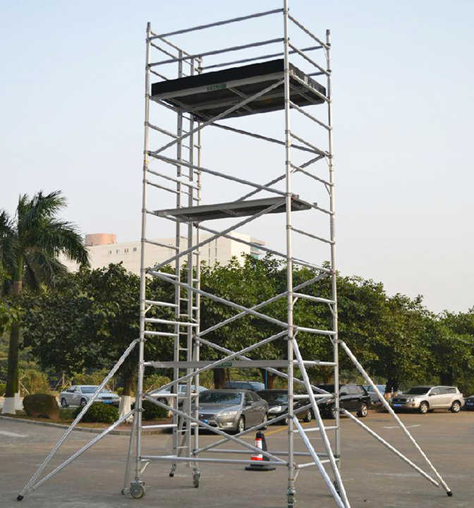 Double Width Aluminum Mobile Tower - Customizable Scaffolding
