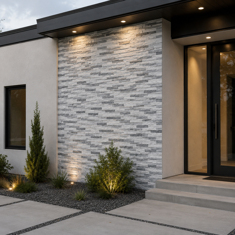 Exterior Wall Cladding Stone Veneer Cloudy Grey Slate Natural Slate ...