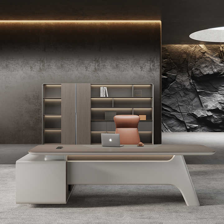 Contemporary Office Desk Set - Ergonomic & Modular Design