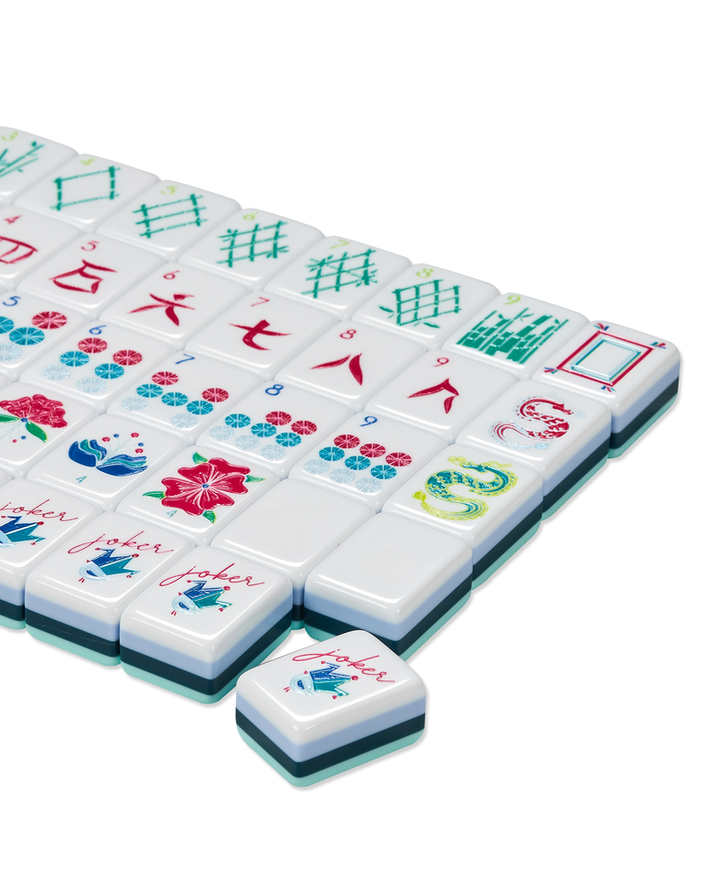 American Mahjong Set Tiffany Blue 4 Layer Acrylic Tiles Customizable ...