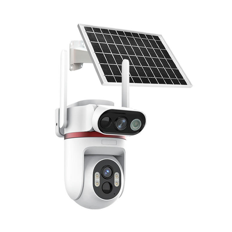 6MP Dual Lens CMOS Sensor PIR Humanoid Detection 20m IR Auto Tracking ...