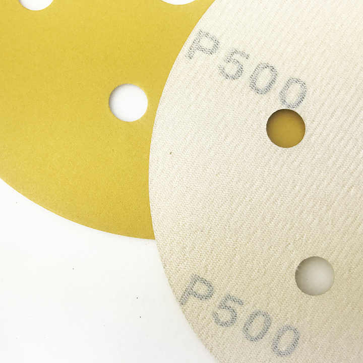 P60-P800 Abrasive Sanding Disc Hook Loop PSA Gold Sandpaper Disc Jumbo ...