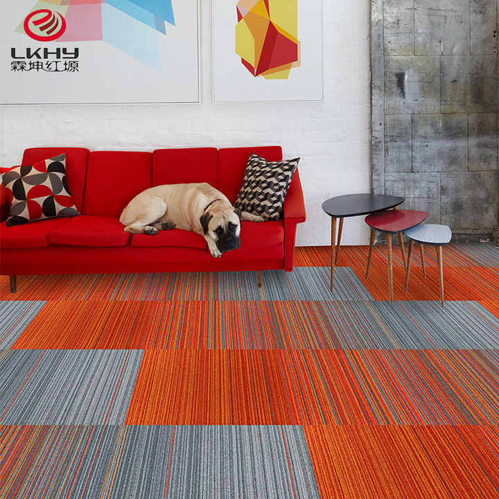 PP Fiber Flooring Pvc Commercial Carpet Tiles 50x50 Office Self ...