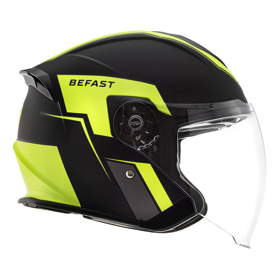 Befast JET Connect jet helmet Yellow Black with integrated intercom XL ...
