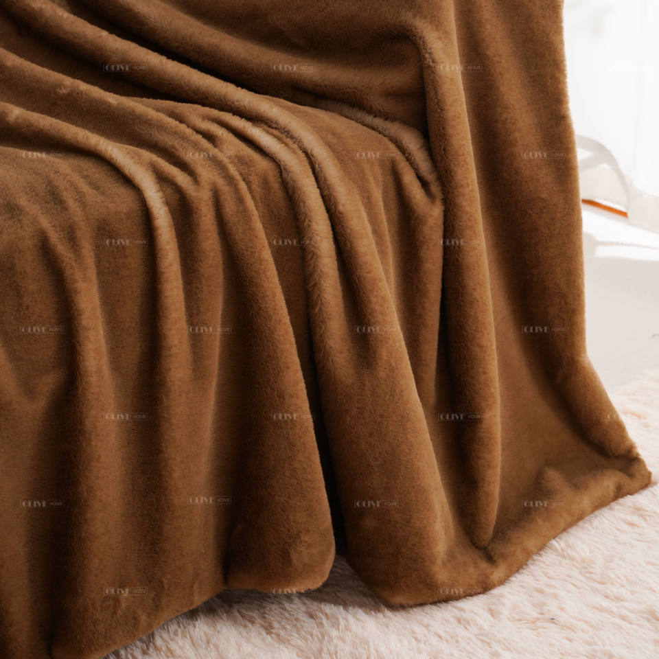 Best Selling Custom Pattern Solid Color Reversible Faux Fur Throw ...