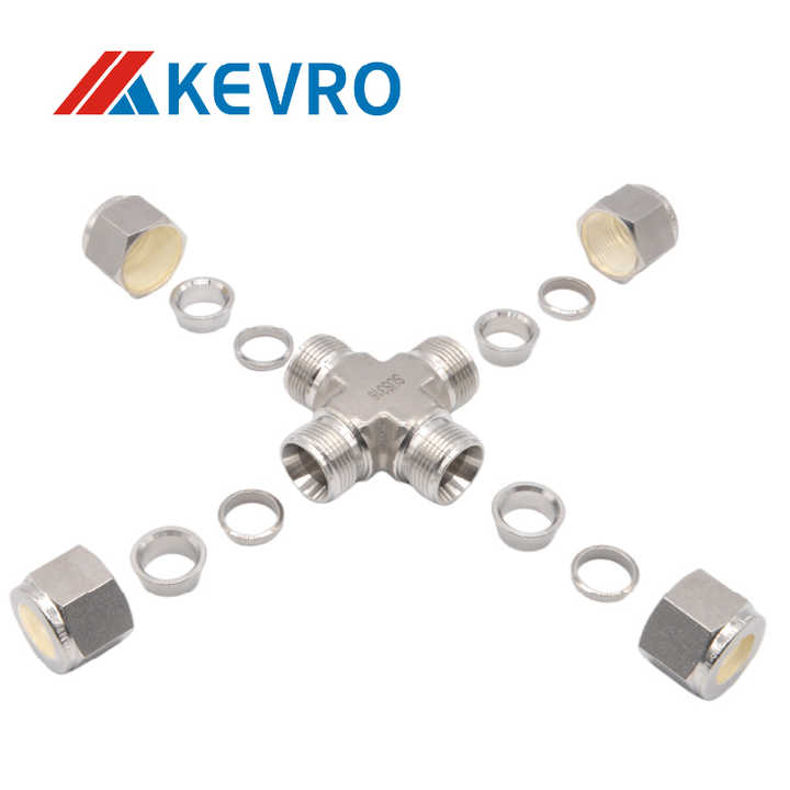 4 Ports NPT Female 4-Way Tube Fitting, High Pressure 316L Stainless ...