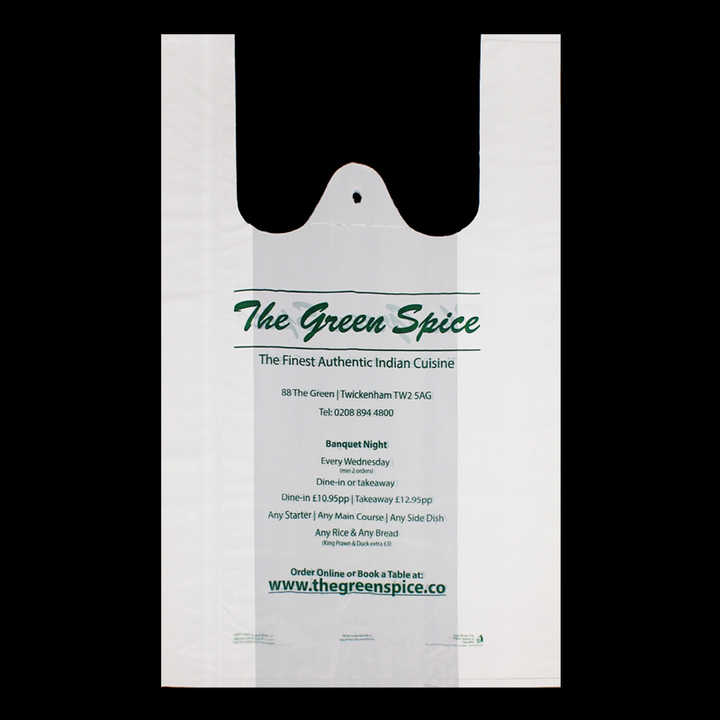 Custom logo Polythene Shopping Bags to Go Food Plastic Take Out Plastic ...