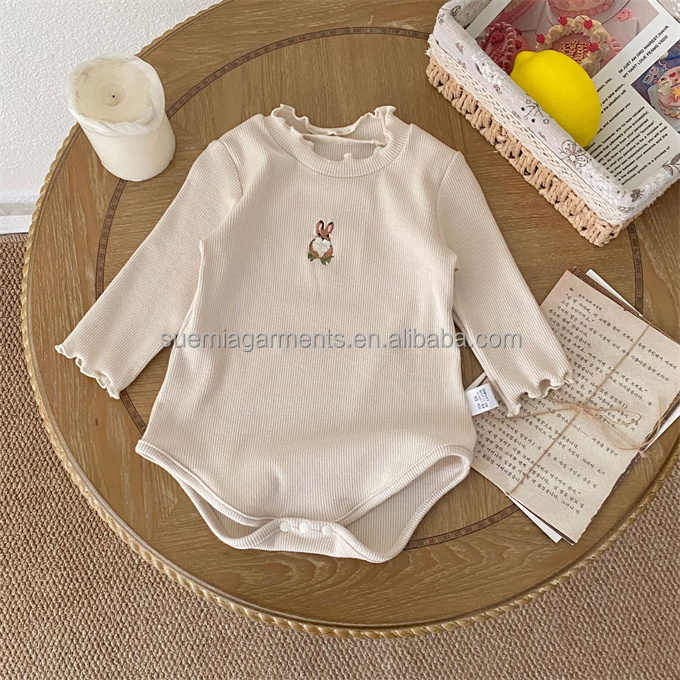 Low MOQ Custom Embroidery Manufacturer Embroidered Cotton Romper Autumn ...
