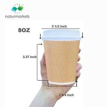 Custom Food Grade Packaging Paper Cup with Lids Recyclable Single Wall ...