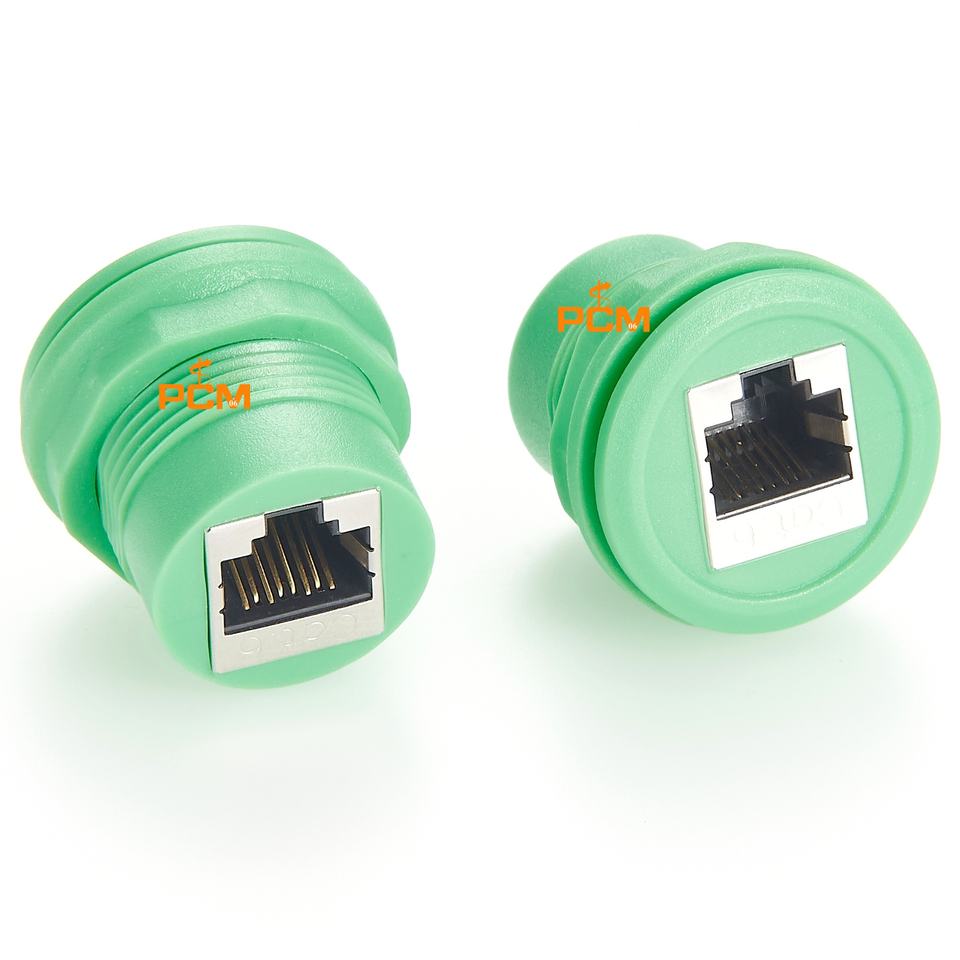 Profinet Cat6 RJ45 Ethernet Round Panel Mount Coupler CAT6 Ethernet LAN ...